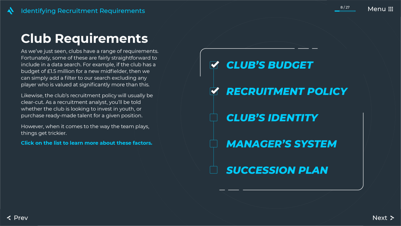 Identifying Recruitment Requirements in Football - AnalyiSport
